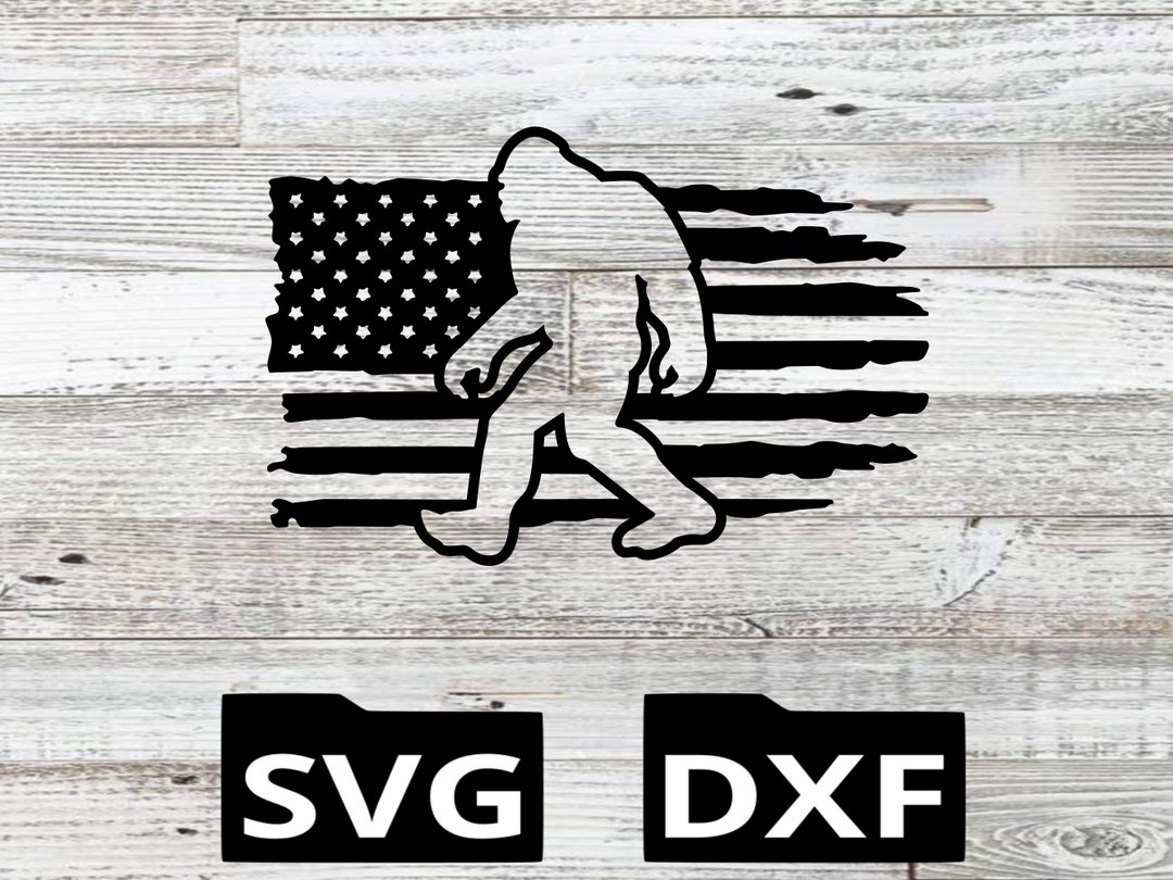 Bigfoot Flag Svg Bigfoot Flag Dxf Cnc Plasma Bigfoot File Cnc Laser ...
