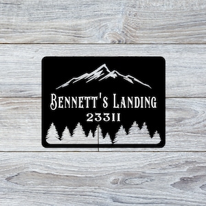 12x24 Mountain House Address Metal Sign Décor, Address Marker for Front ...