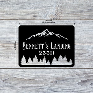 12x24 Mountain House Address Metal Sign Décor, Address Marker for Front ...