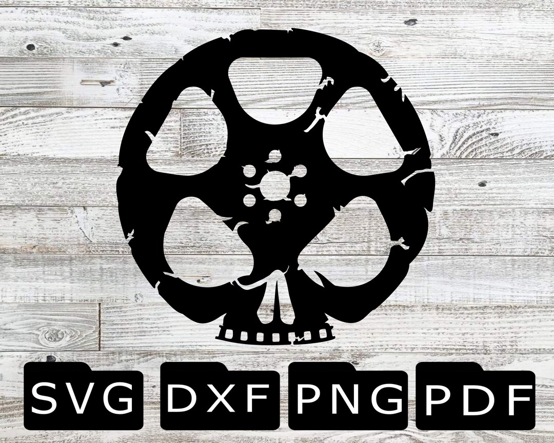 Movie Reel Skull Cut File, SVG DXF PDF, Theater Decor - Etsy