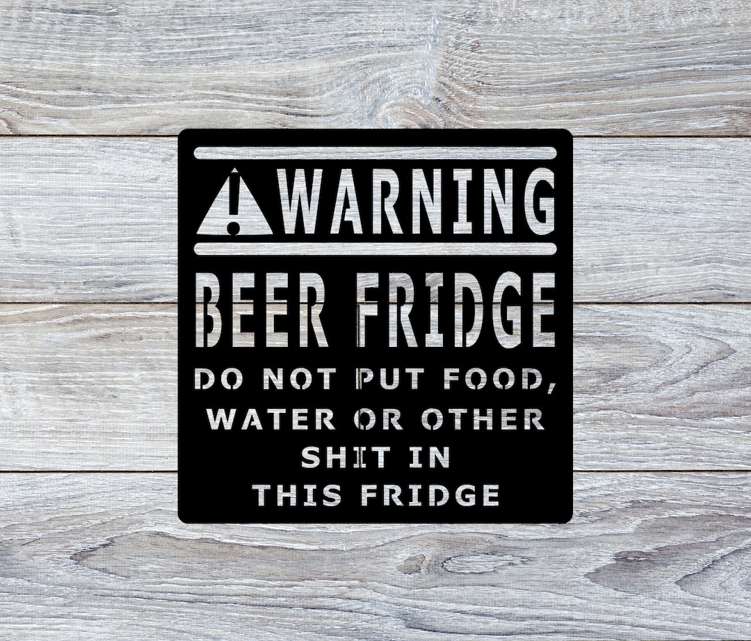 24x24 Funny Beer Fridge Metal Wall Art Décor for Man Cave, Bar, Cabin ...