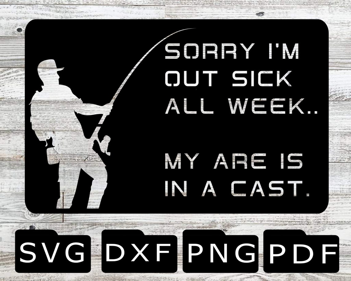 Out Fishing Gone Fishing Sign Monogram outdoor SVG DXF | Etsy