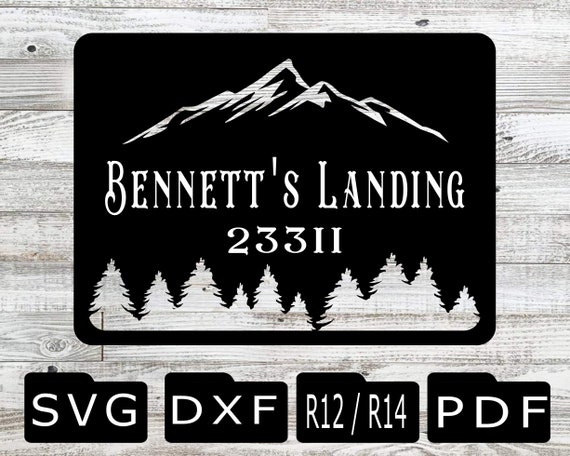 Address Sign SVG DXF Mountain Sign Plasma Dxf House | Etsy