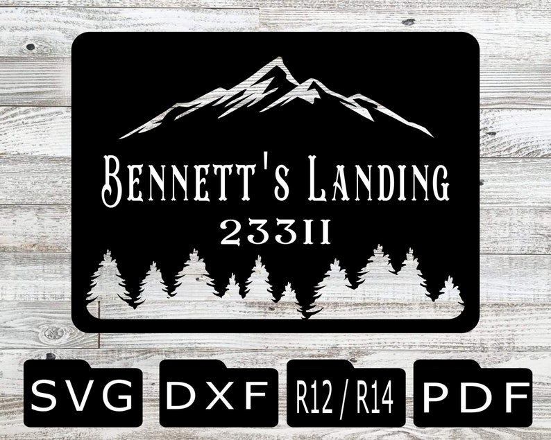 Address Sign SVG DXF Mountain Sign Plasma Dxf House - Etsy