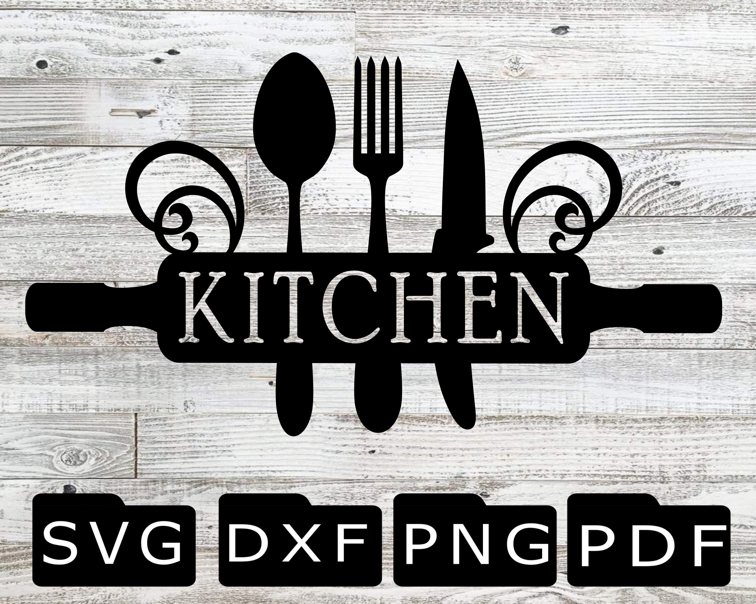 Kitchen, DXF, SVG, Cut File, File, CNC, Plasma, Laser, Spoon, Fork ...
