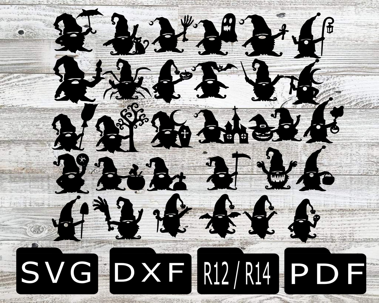 Garden Gnomes Svg Halloween Gnomes Svg Halloween Gnomes Dxf - Etsy