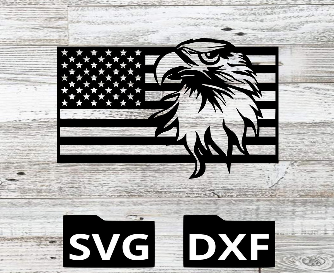 DXF, SVG, Cut File, File, CNC, Plasma, Laser, Eagle, Flag, 2nd ...