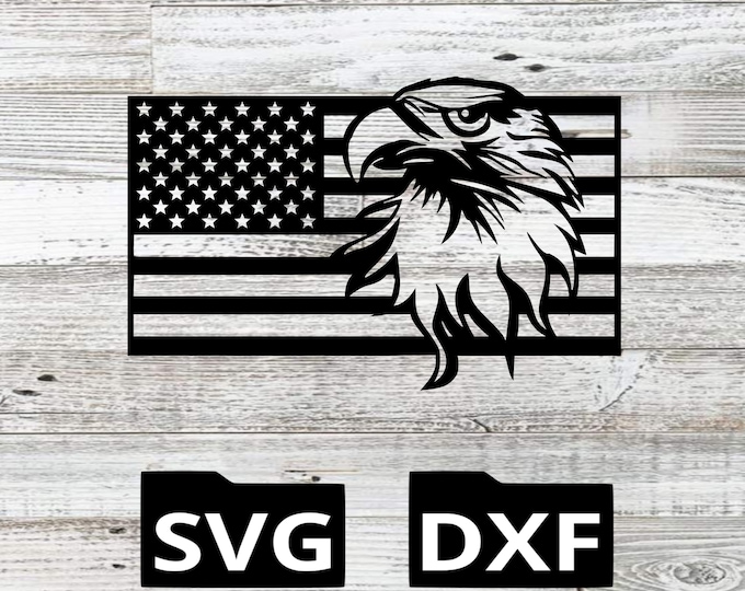 DXF, SVG, Cut File, File, CNC, Plasma, Laser, Eagle, Flag, 2nd ...
