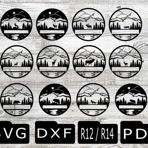 12 Monogram Deer Elk Bear SVG DXF CNC Plasma Laser - Etsy