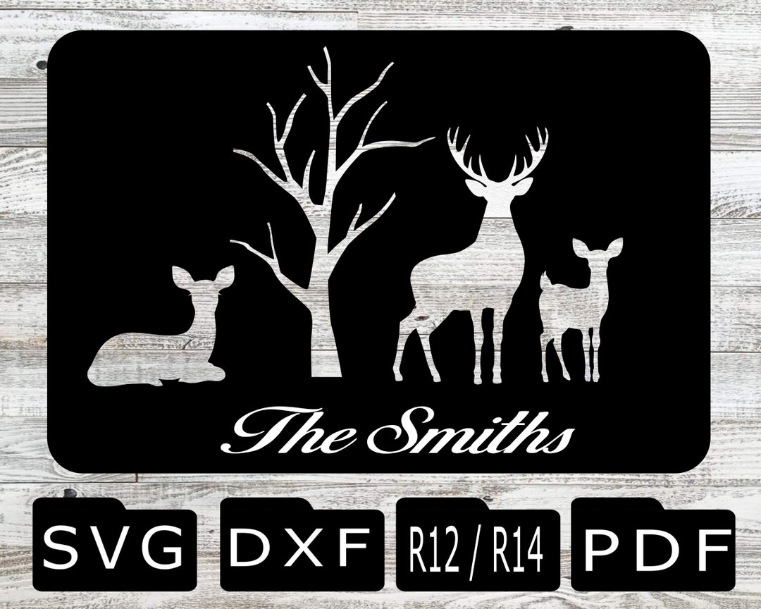 Deer Address Sign Svg, Deer Address Sign Dxf, Deer Monogram, Svg, Dxf, Plasma, Laser, Deer ...