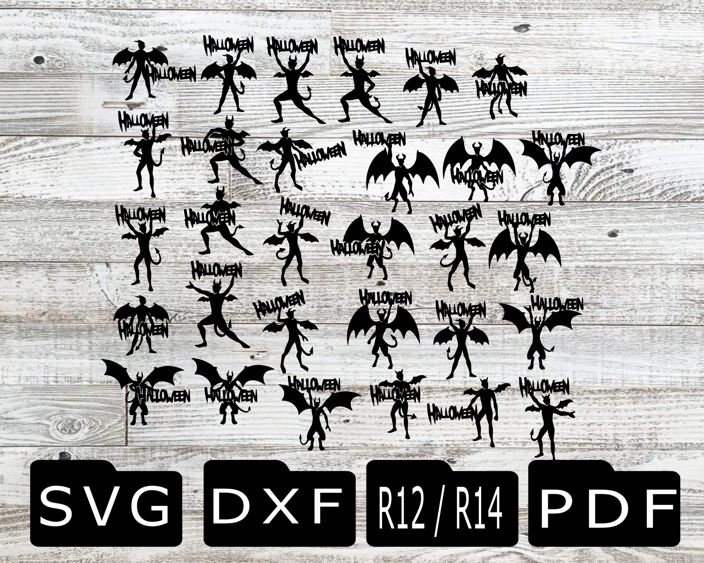 Devil Holding Halloween Sign SVG DXF Files Designs for CNC - Etsy