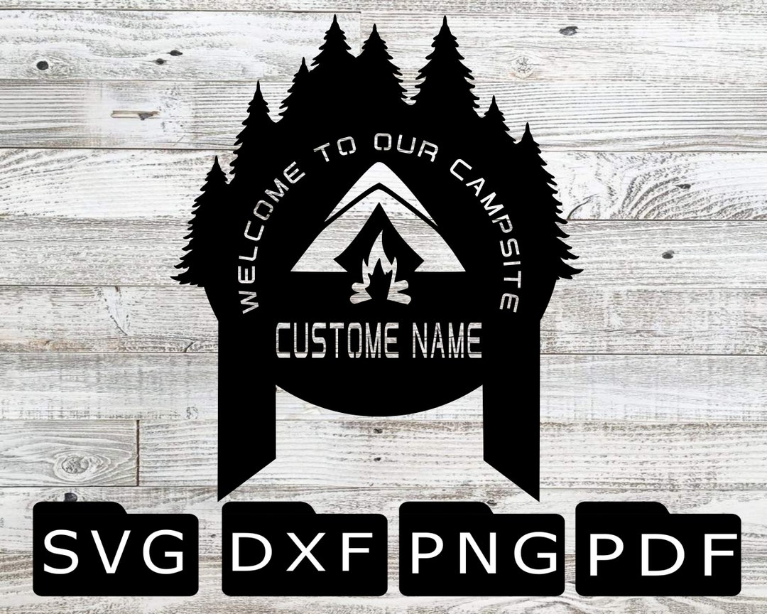 Campsite Marker Monogram SVG, DXF, for Plasma, Laser, Cricket , Wood ...