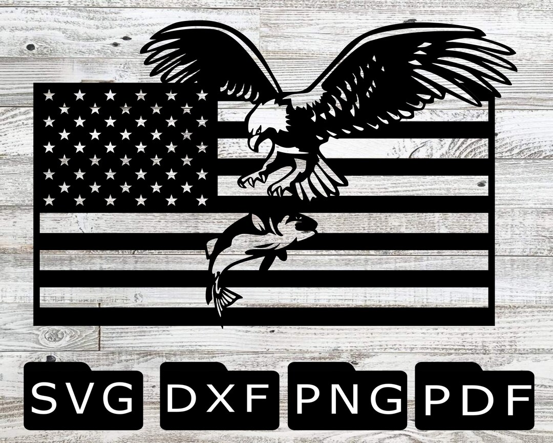 Eagle, Fish, Monogram. SVG, DXF, PDF, Png, Plasma, Laser, Water Jet ...