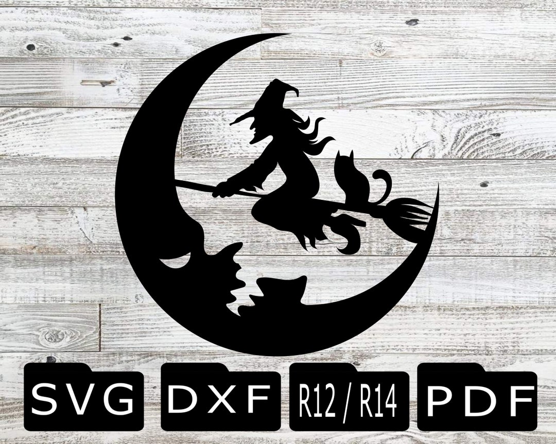 Witch Riding Broom Svg, Witch Svg, Witch Dxf, Witch Riding Broom Dxf ...