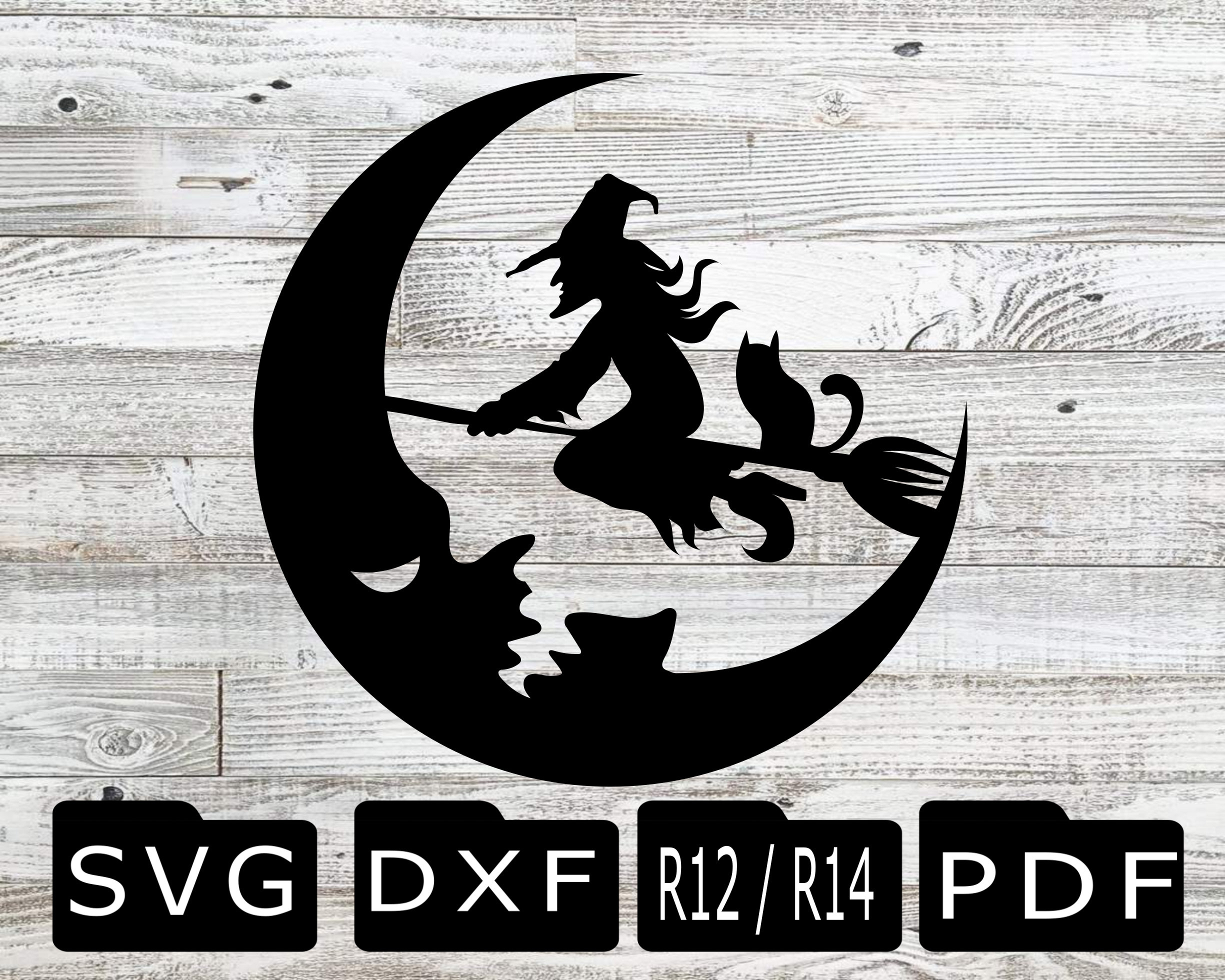 Witch Riding Broom Svg, Witch Svg, Witch Dxf, Witch Riding Broom Dxf ...