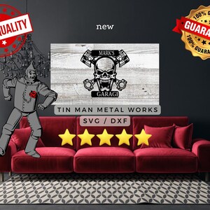 Plasma, Laser, Dxf, SVG, Garage, Skull, Garage Sign, Garage Monogram ...