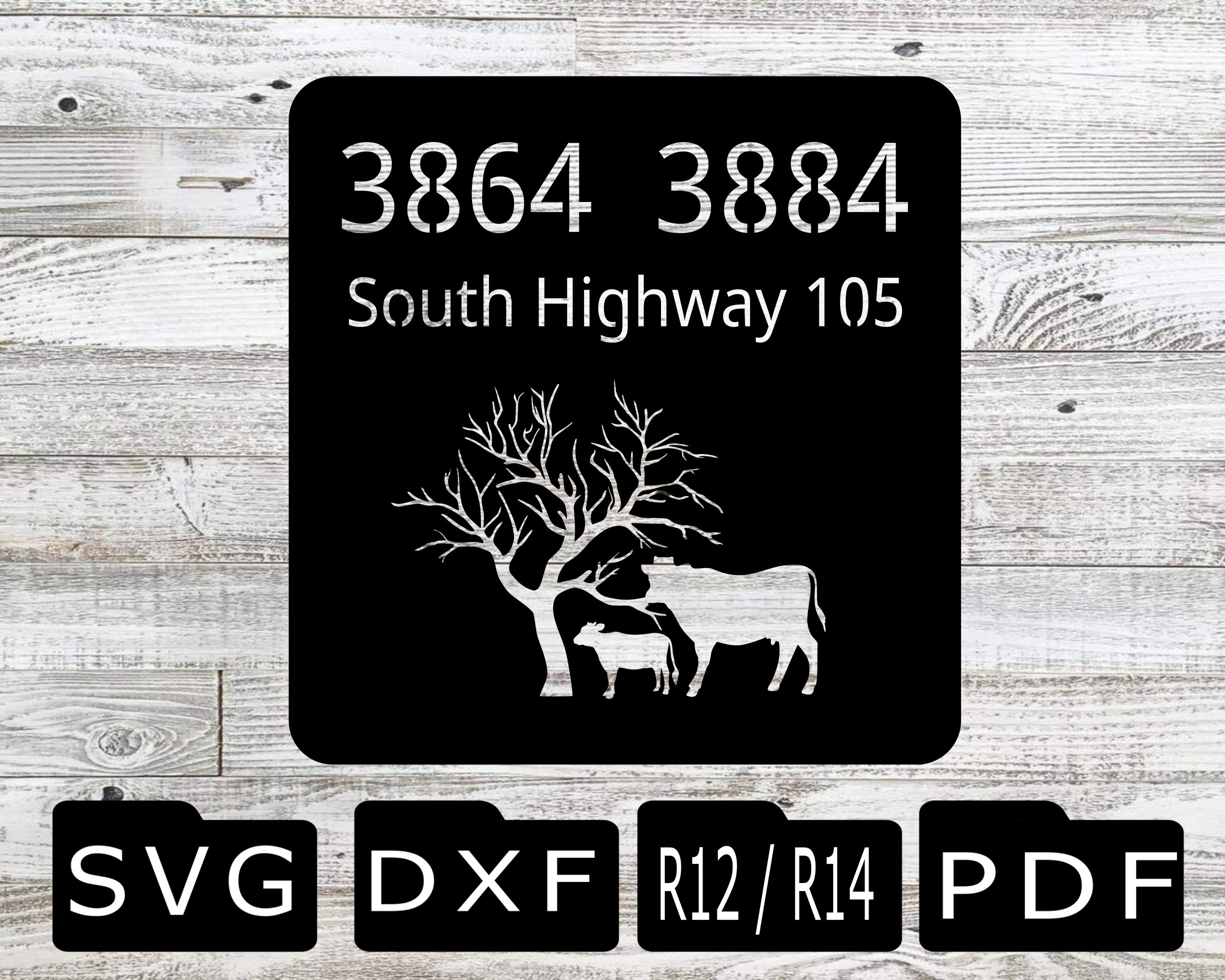 Address Sign Dxf, Address Sign Svg, Cow Address Sign Dxf, Cow Address ...