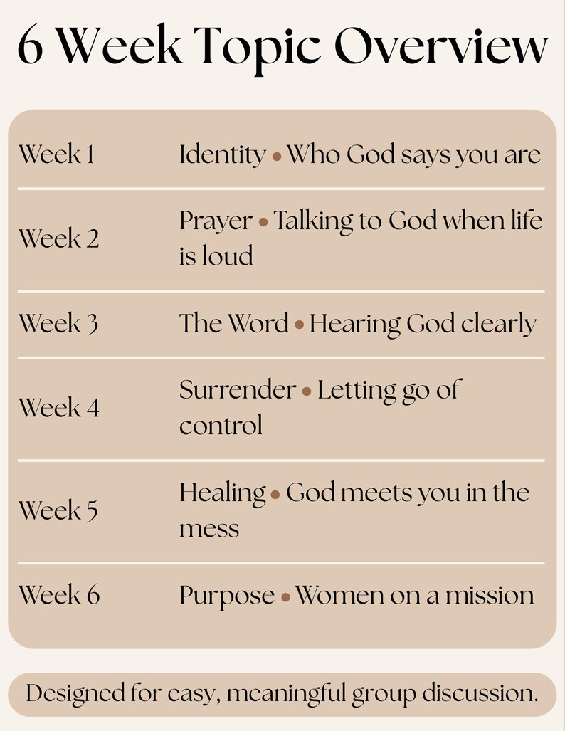 Women's Bible Study | 6-week Small Group Discussion (PDF Download) - Etsy