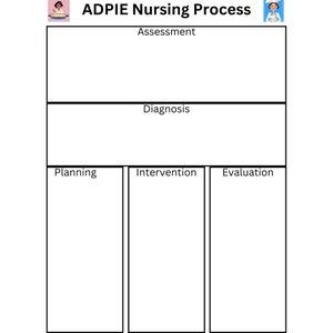 Nursing Process Downloadable Printable for Nurses ADPIE - Etsy