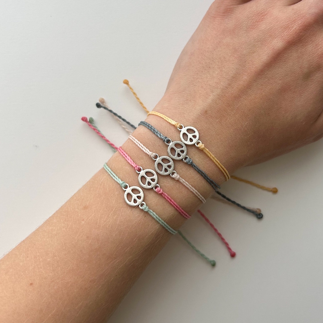 Peace Sign Bracelets | Custom Colors | Adjustable, Cute, and Trendy ...