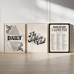 Spiritual Affirmation Wall Art Funky Decor Aesthetic Poster Triptych ...