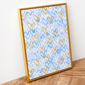 Blue Hearts Preppy Wall Art Printable Preppy Room Decor for - Etsy