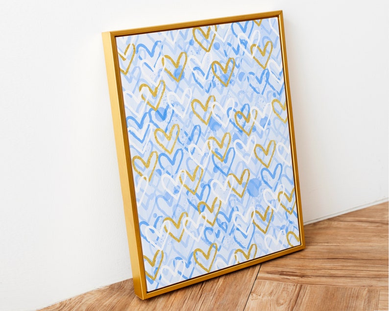 Blue Hearts Preppy Wall Art Printable Preppy Room Decor for - Etsy