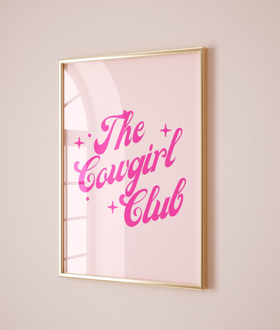 Pink Cowgirl Art Western Decor Retro Wall Art Girls Room Decor, Pink ...