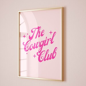 Pink Cowgirl Art Western Decor Retro Wall Art Girls Room Decor, Pink ...