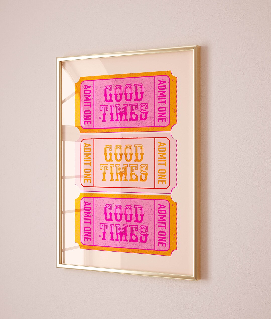 Good Times Ticket Funky Retro Wall Art Print Trendy Poster Aesthetic ...