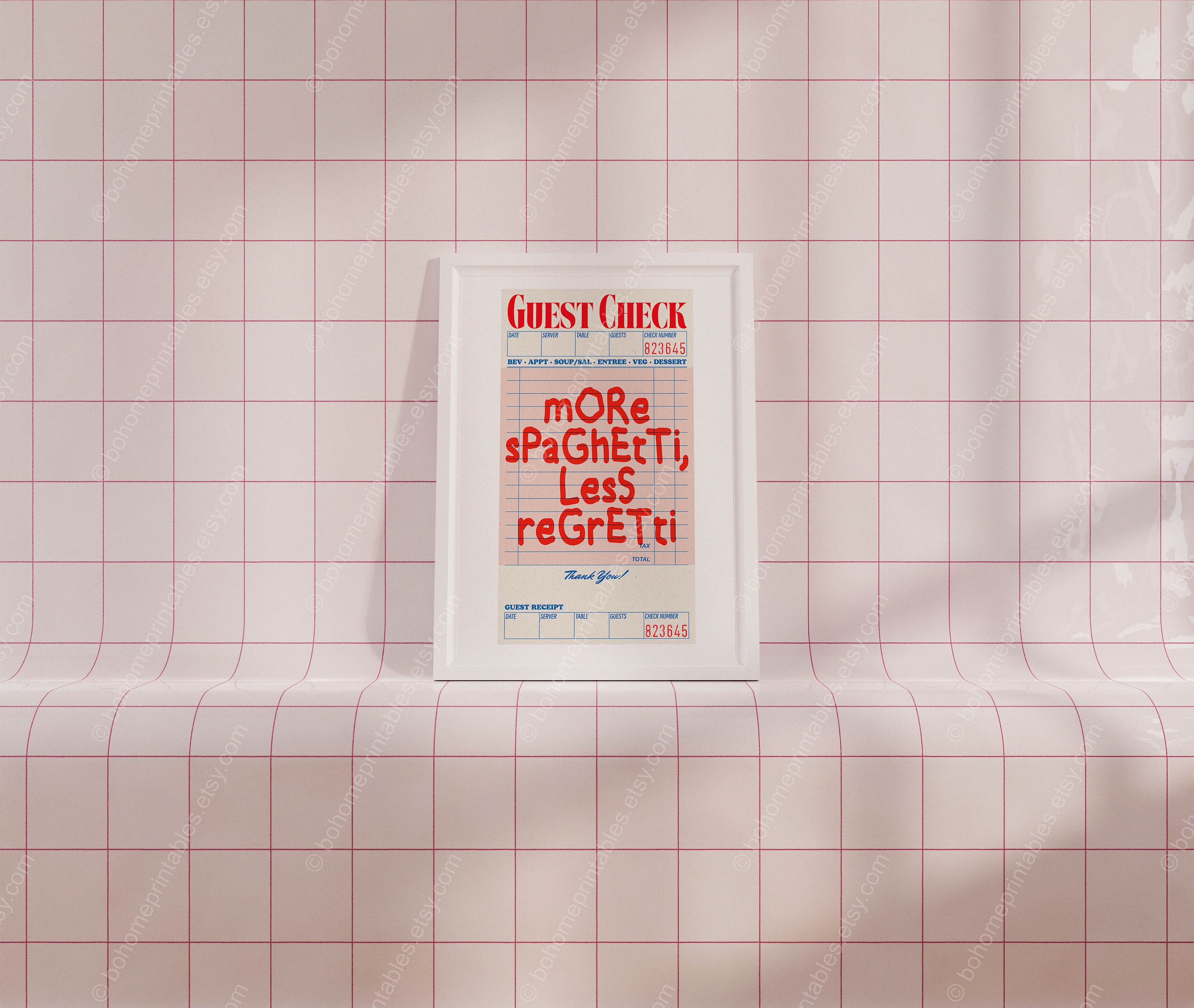 Guest Check Poster Funny Quote Wall Art Kitchen Decor Trendy - Etsy