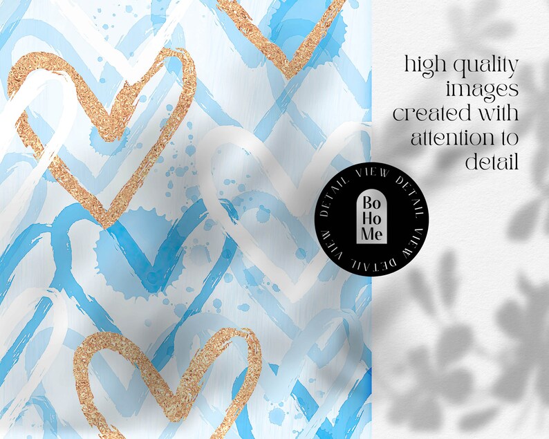 Blue Hearts Preppy Wall Art Printable, Preppy Room Decor for Teens ...