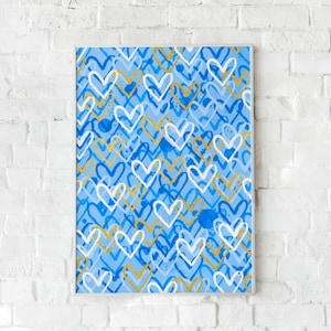 Blue Heart Preppy Wall Art Printable Preppy Room Decor for Teens Trendy ...