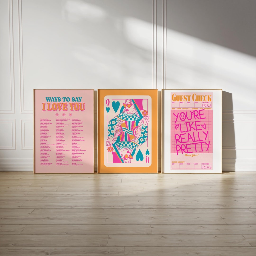 Preppy Wall Art Teen Girl Room Decor Desk Accessories, Words of ...