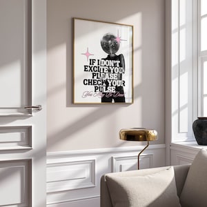 Retro Disco Art Print Funky Wall Art Cute Apartment Decor, Y2k Poster ...