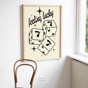 Lucky Seven Dice Lucky You Poster Retro Wall Art Trendy Downtown Girl ...