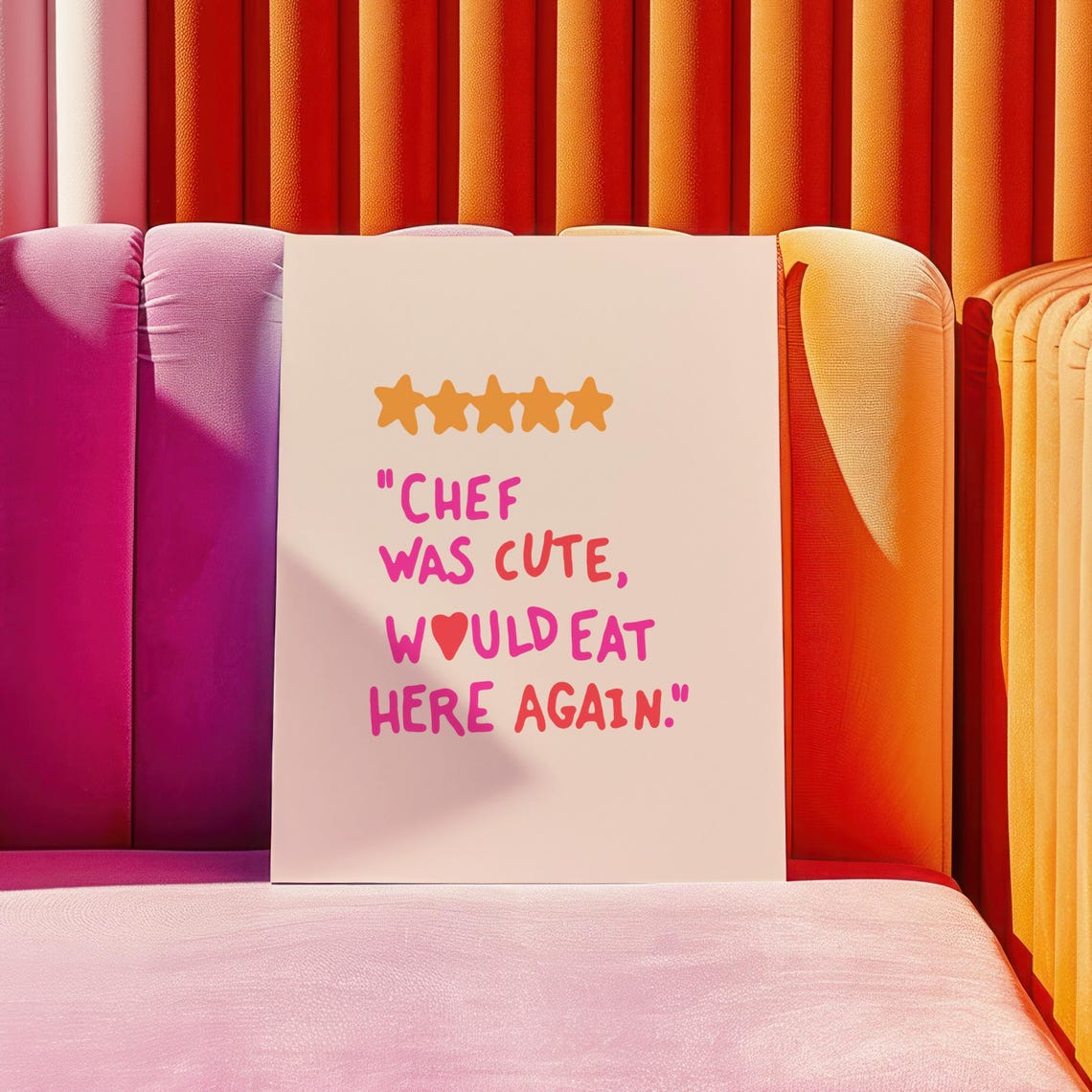 Funny Kitchen Poster Retro Kitchen Decor, Girly Wall Art Colorful Print ...
