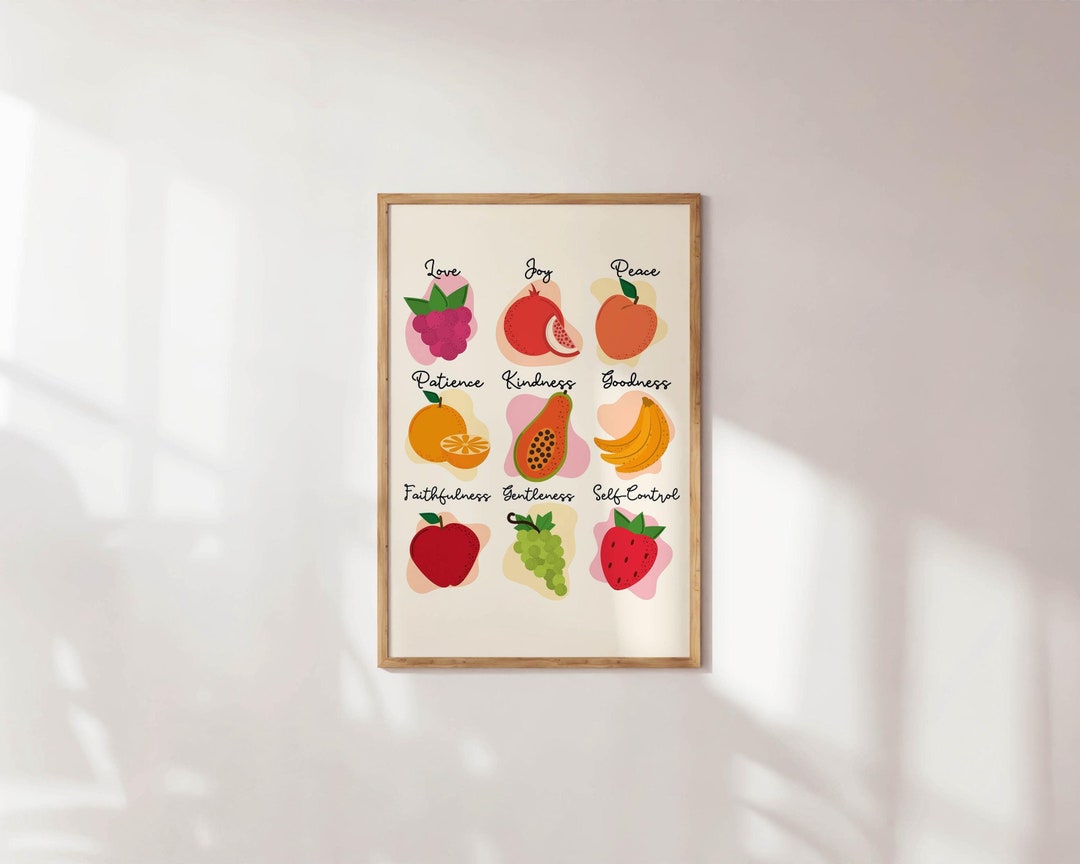 Fruit of the Spirit Wall Art for Dining Room Bohemian Decor, Bible ...