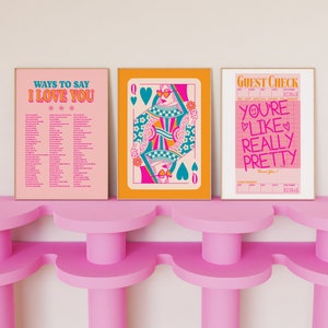 Preppy Wall Art Teen Girl Room Decor Desk Accessories, Words of ...