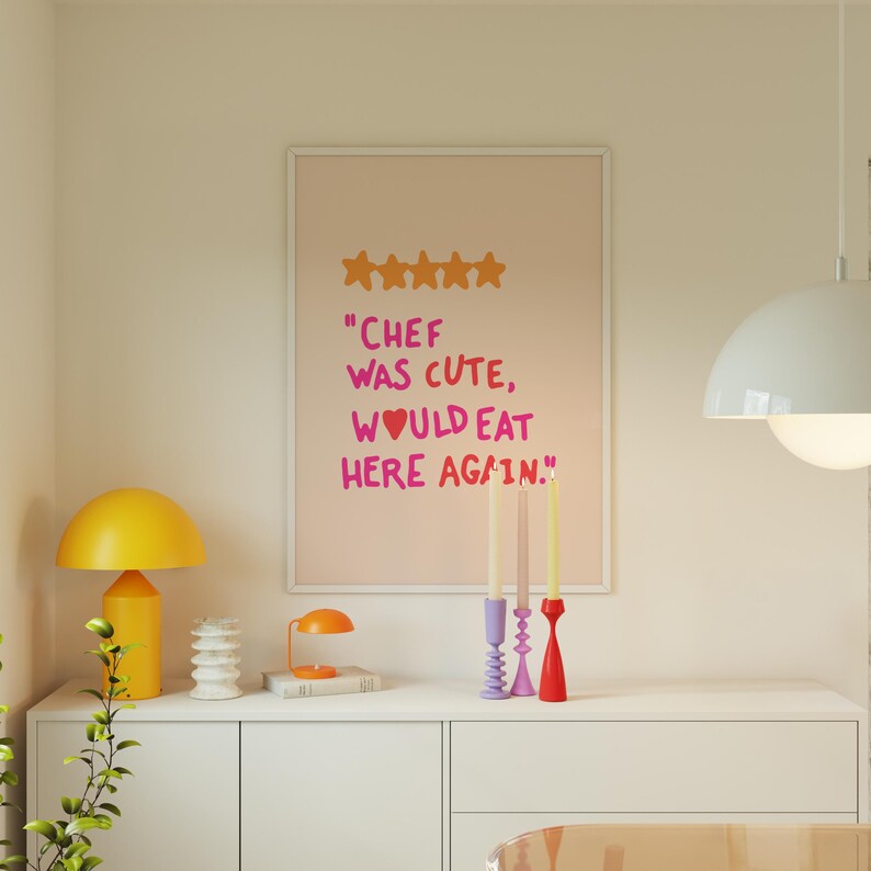 Funny Kitchen Poster Maximalist Wall Decor, Funny Wall Art Retro ...