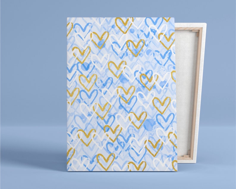 Blue Hearts Preppy Wall Art Printable Preppy Room Decor for - Etsy