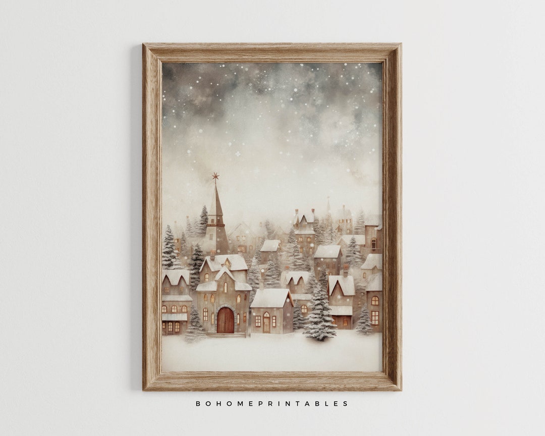 Farmhouse Christmas Wall Art Printable Winter Home Decor, Vintage ...