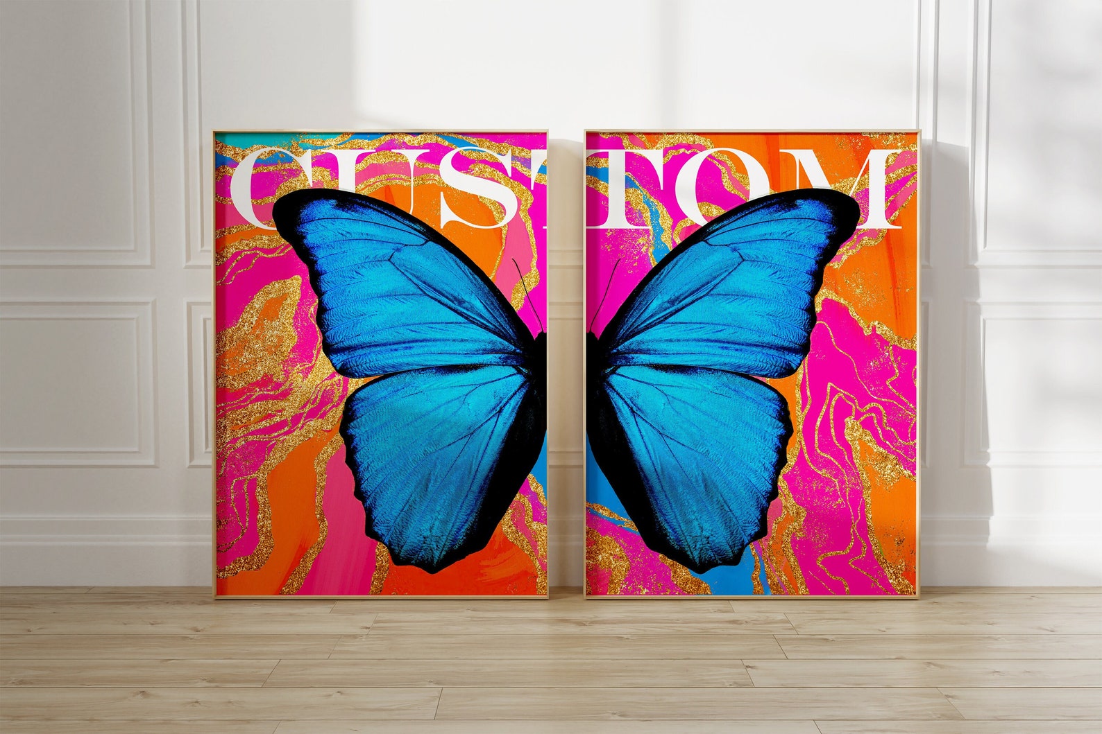 Custom Split Butterfly Preppy Wall Art Cute Apartment Decor, Maximalist ...