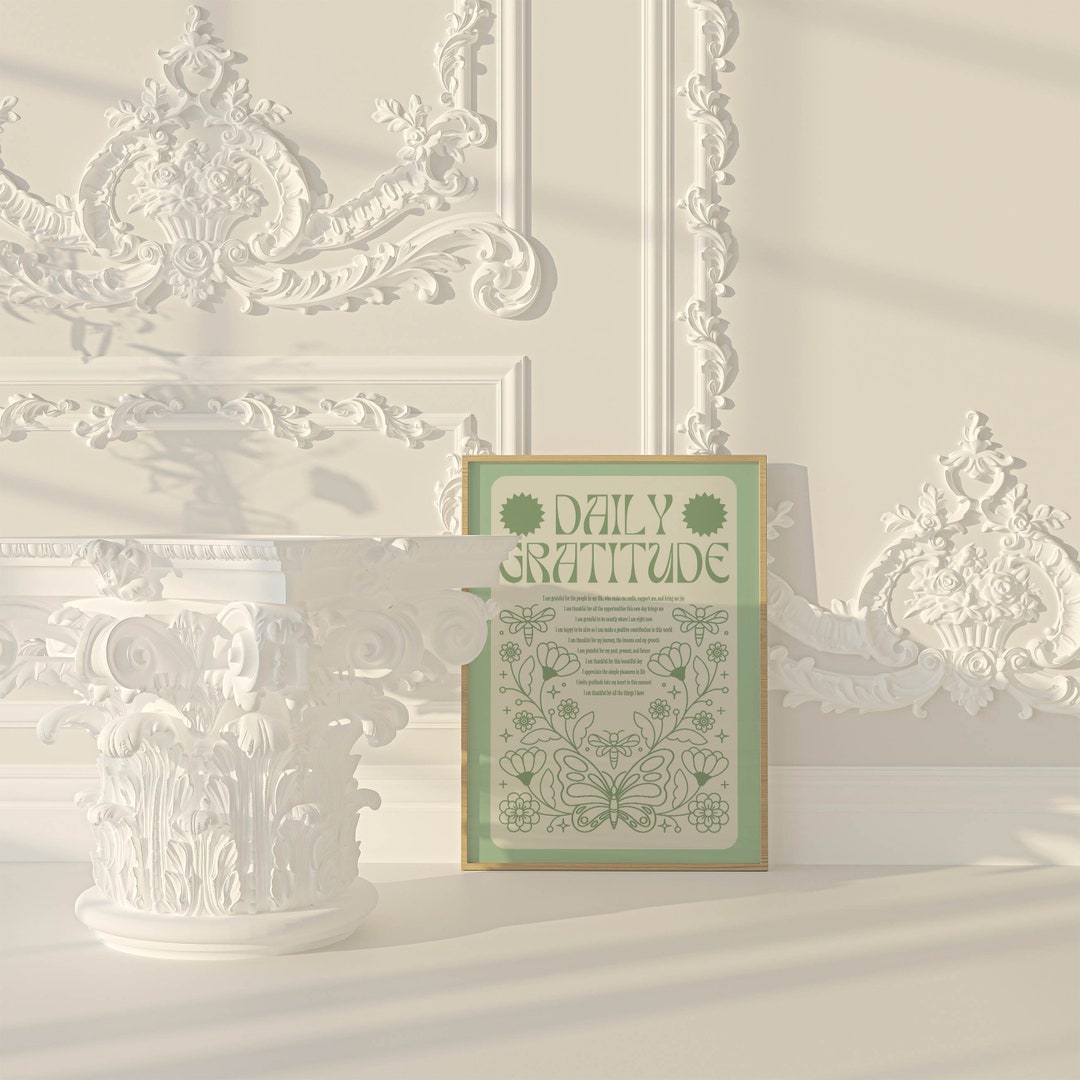 Daily Positive Affirmation Sage Green Wall Art Cool Room Decor ...