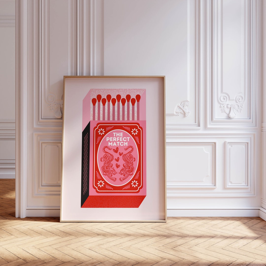 The Perfect Match Print Apartment Decor Funky Bedroom Wall Art ...