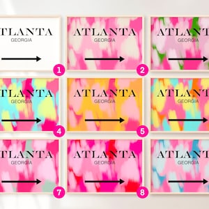 Custom Location Sign, Preppy Wall Art Printable, Dorm Decor for College ...