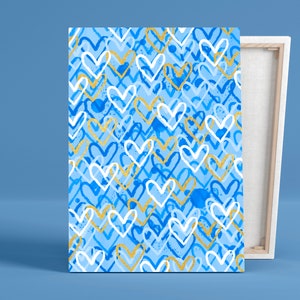 Blue Heart Preppy Wall Art Printable Preppy Room Decor for Teens Trendy ...