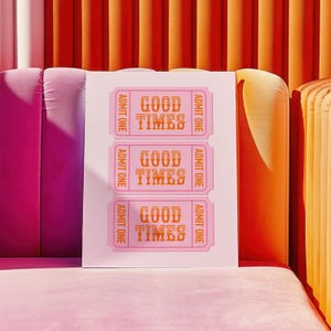 Good Times Ticket Trendy Retro Wall Art Prints College Apartment Decor ...
