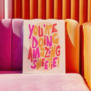 Affirmation Wall Art Teen Girl Room Decor Retro Art Print, Maximalist ...
