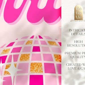 Disco Ball Decor Pink Cowgirl Art Sassy Poster Western Bedroom Decor ...